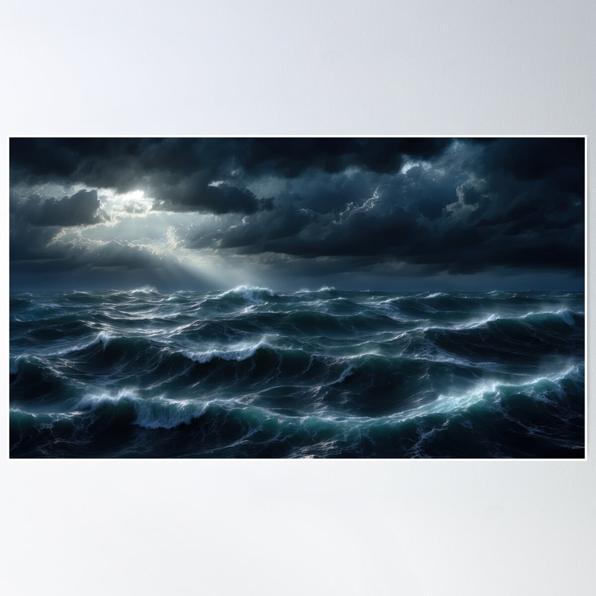Dopaprint UNFRAMED PAPER POSTER Stormy Sea At Night. Heavy Sea. A ...