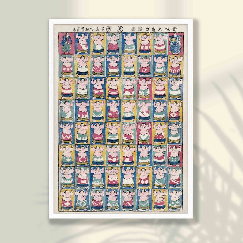 Dopaprint UNFRAMED PAPER POSTER Sumo Wrestlers Print, Japanese Prints ...