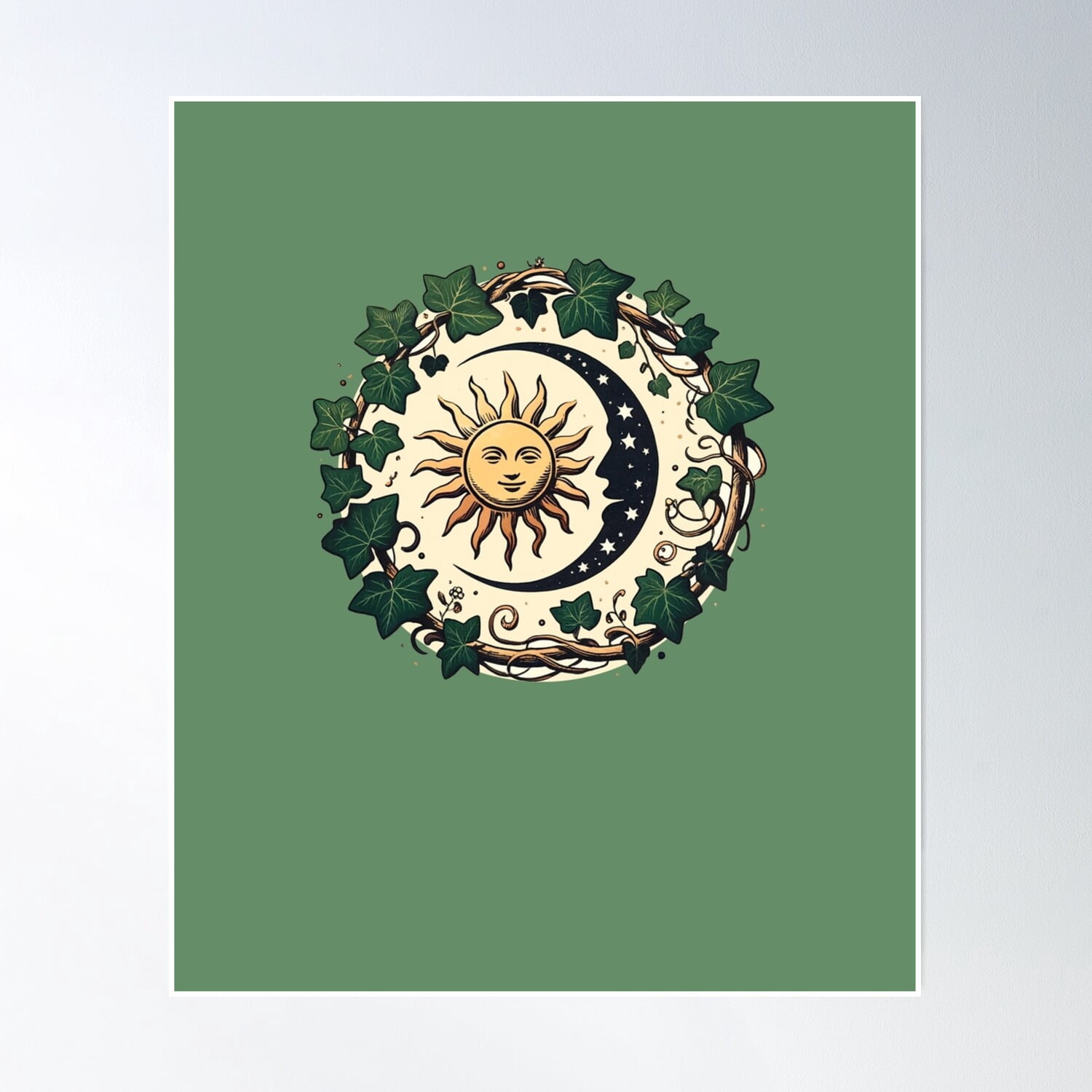 Dopaprint UNFRAMED PAPER POSTER Sun And Moon Poster Wall Art, Modern ...