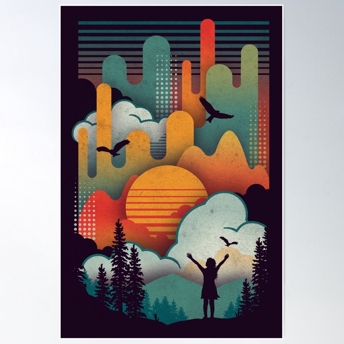 Dopaprint UNFRAMED PAPER POSTER Sun Rise Poster Wall Art, Modern Wall ...
