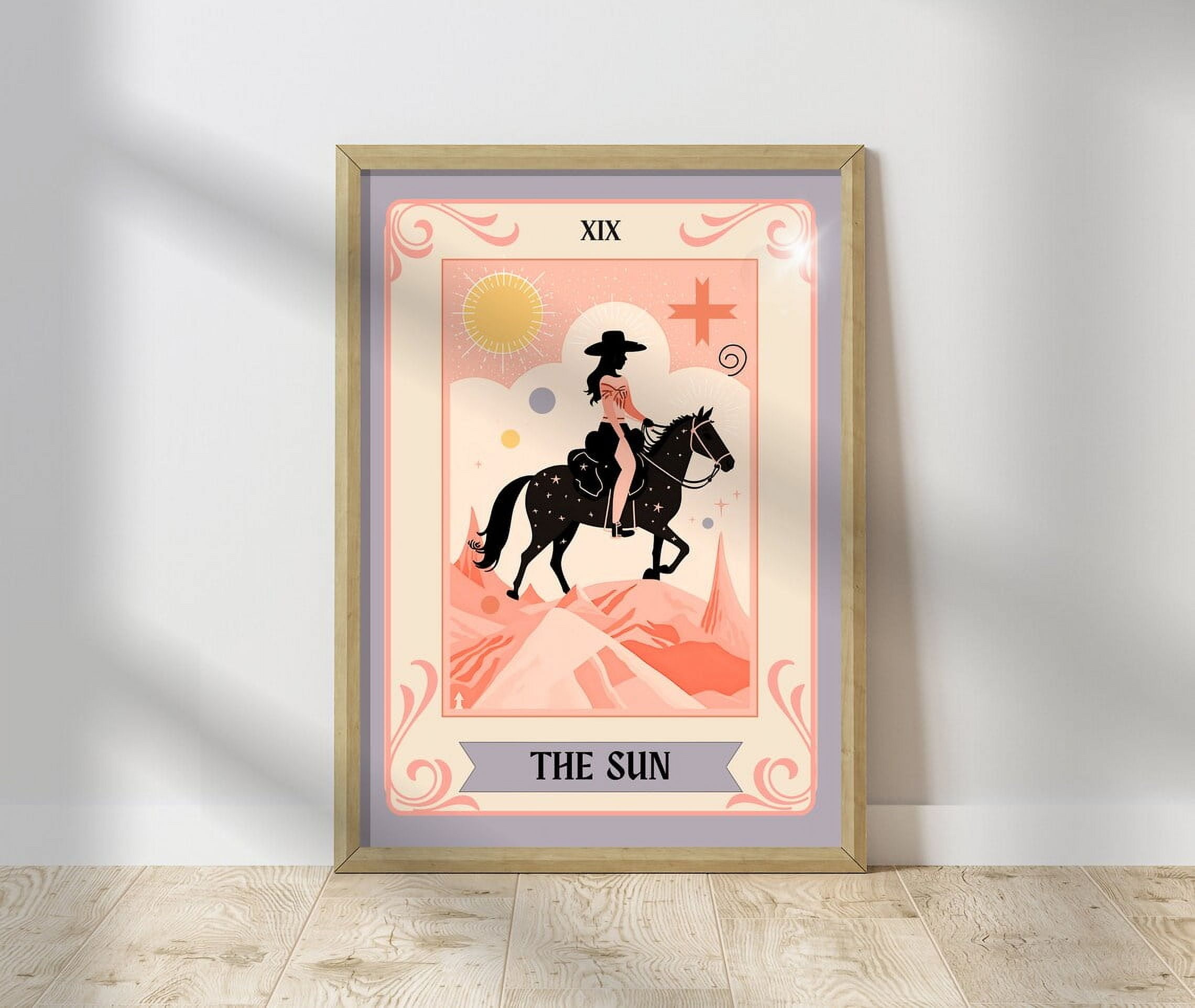 Dopaprint UNFRAMED PAPER POSTER The Sun Tarot Print - Cowgirl Art Print - Cosmic Cowgirl Art ...