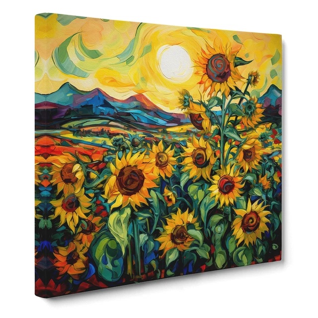 Dopaprint UNFRAMED PAPER POSTER Sunflower Field Expressionism Wall Art ...