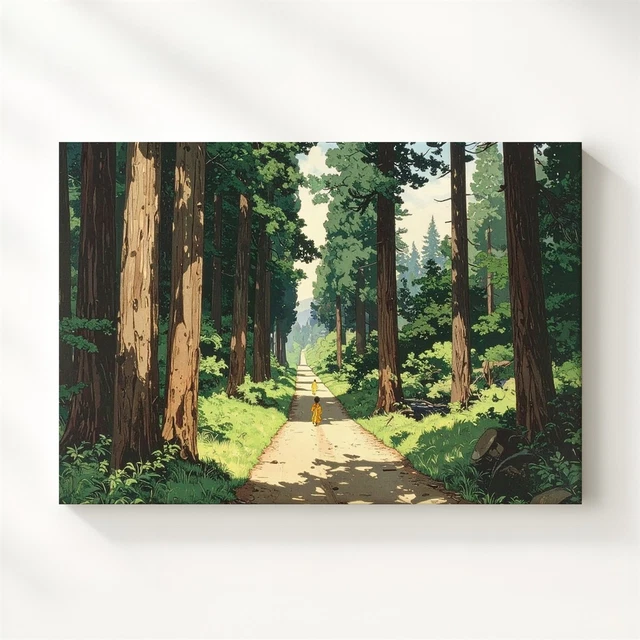 Dopaprint UNFRAMED PAPER POSTER Sunlit Forest Path Wall Art Japanese ...