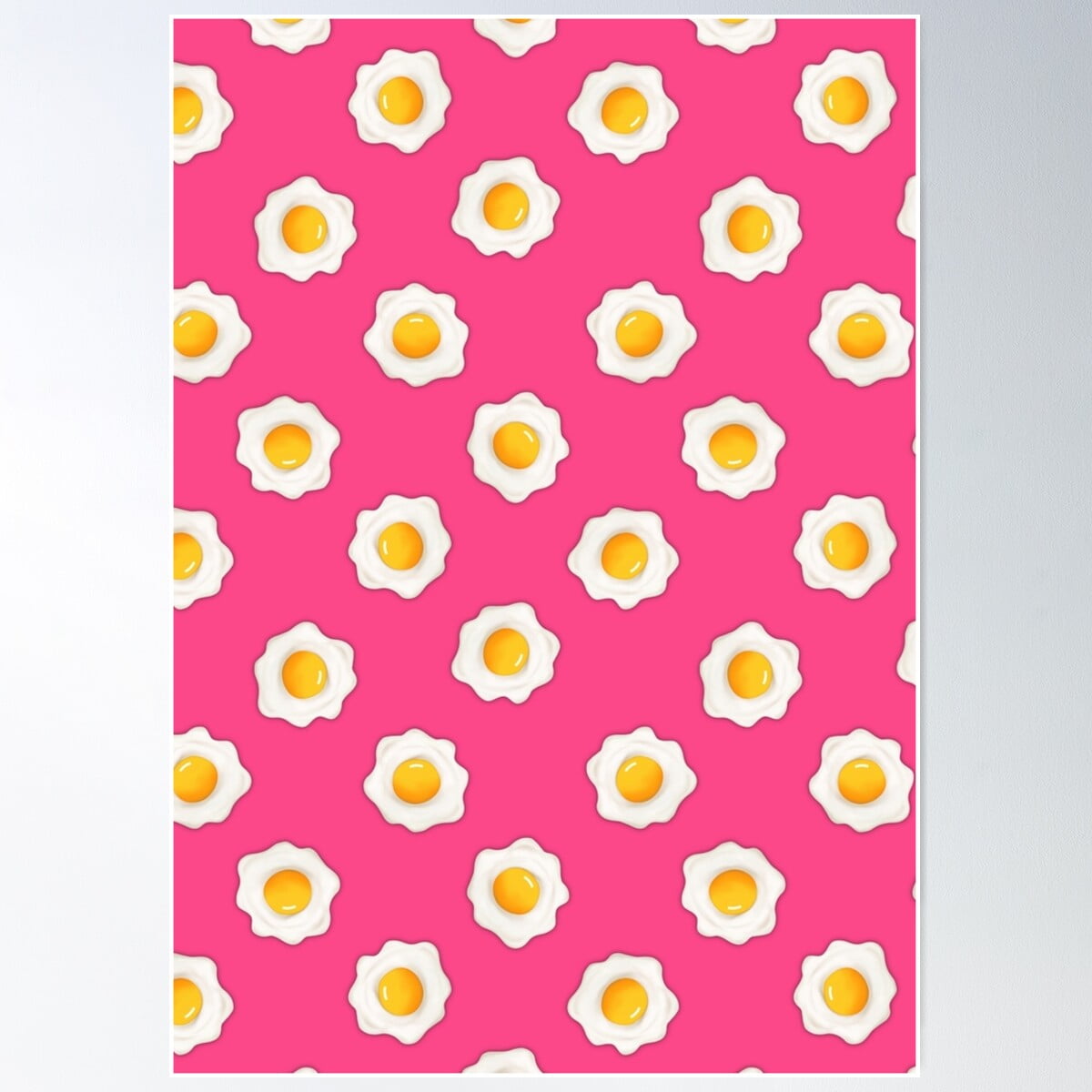 Dopaprint UNFRAMED PAPER POSTER Sunny Side Up Eggs On Retro Pink Poster ...