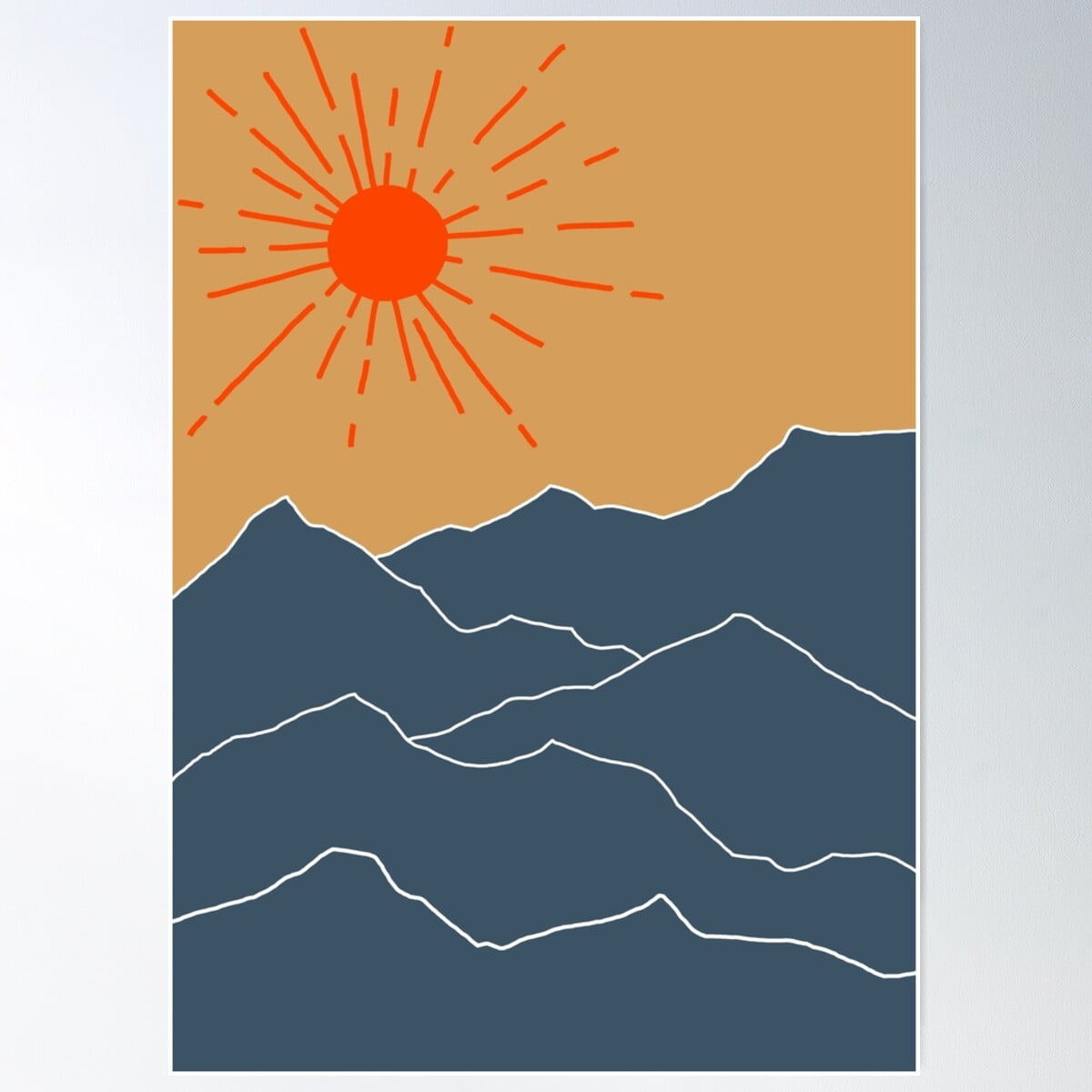 Dopaprint UNFRAMED PAPER POSTER Sunset Over Mountains Poster Wall Art ...