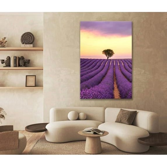Dopaprint UNFRAMED PAPER POSTER Sunset Tree In Lavender Field Poster ...