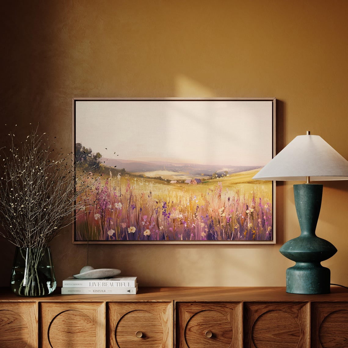 Dopaprint UNFRAMED PAPER POSTER Sunset Wildflower Field Wall Art ...