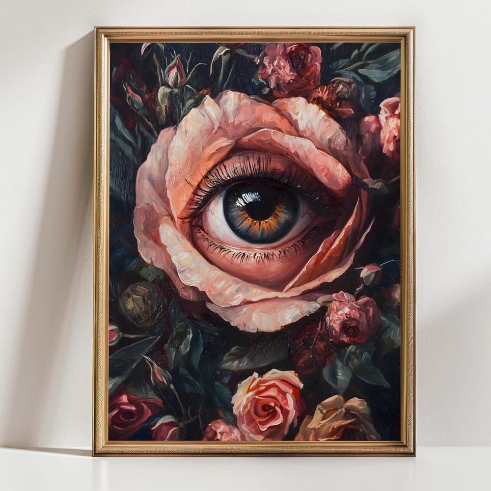 Dopaprint UNFRAMED PAPER POSTER Surreal Eye In Rose Wall Art Print ...