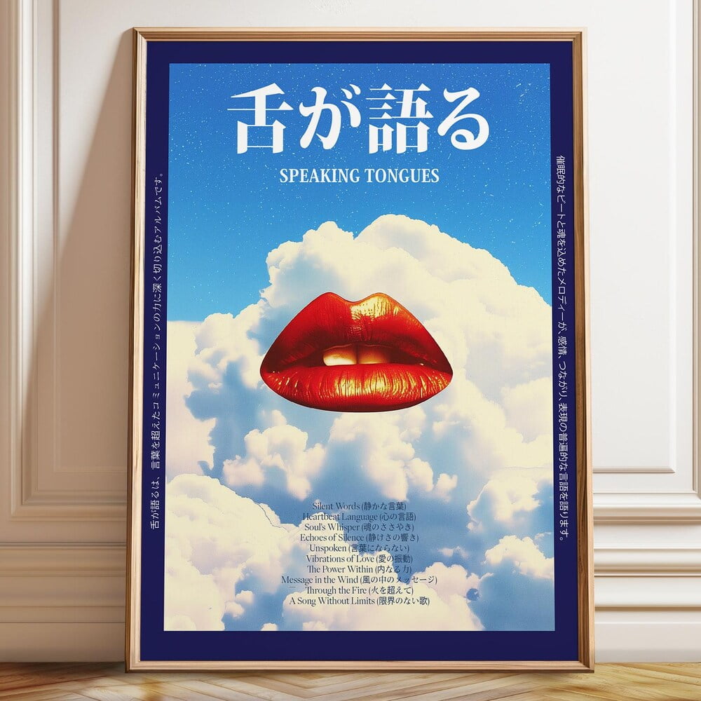 Dopaprint UNFRAMED PAPER POSTER Surreal Lips In Sky Art Print Speaking ...