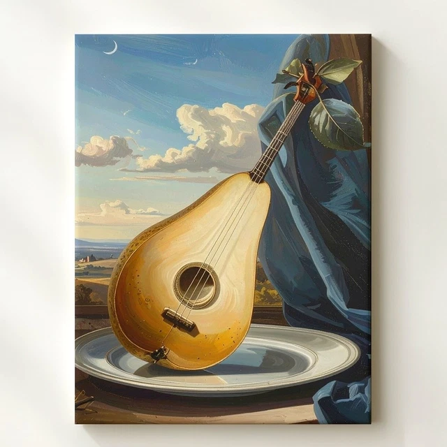 Dopaprint UNFRAMED PAPER POSTER Surreal Pear Mandolin Artwork ...