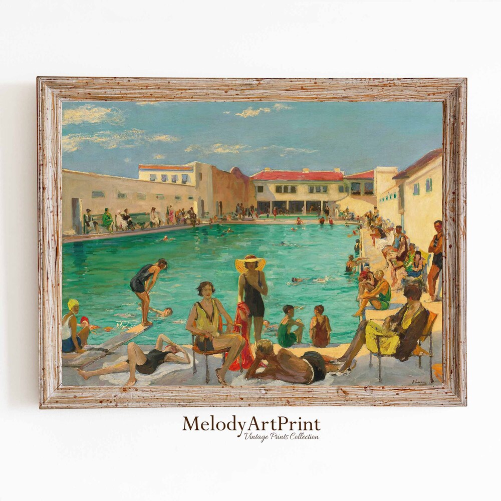 Dopaprint UNFRAMED PAPER POSTER Swimmers Vintage Artwork, Swimming Pool ...