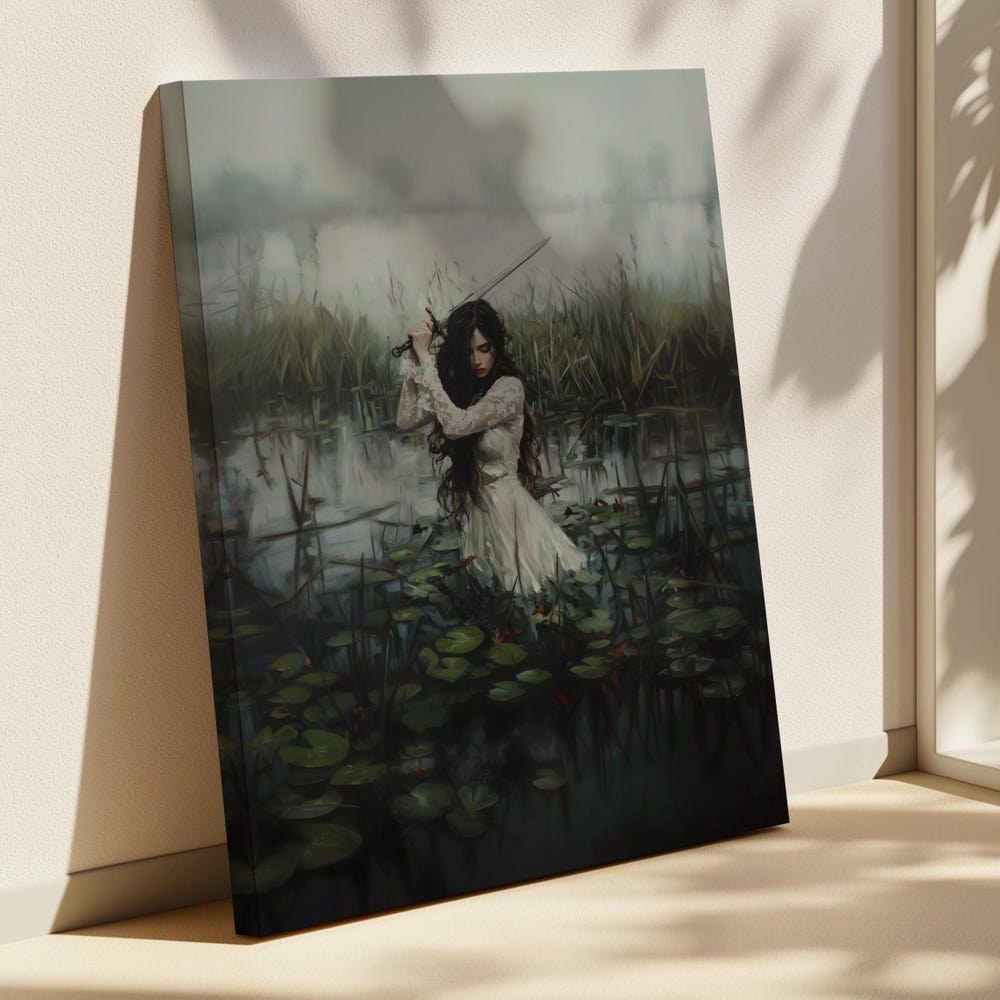 Dopaprint UNFRAMED PAPER POSTER Sword Maiden In Lily Marsh Dark Fantasy ...