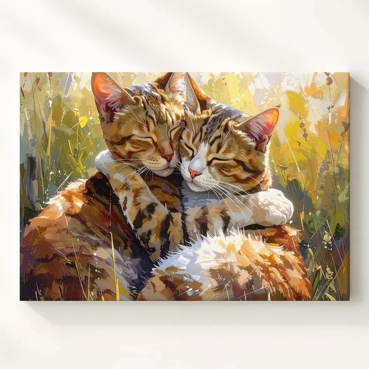 Dopaprint UNFRAMED PAPER POSTER Tabby Cat Embrace Loving Affection And ...