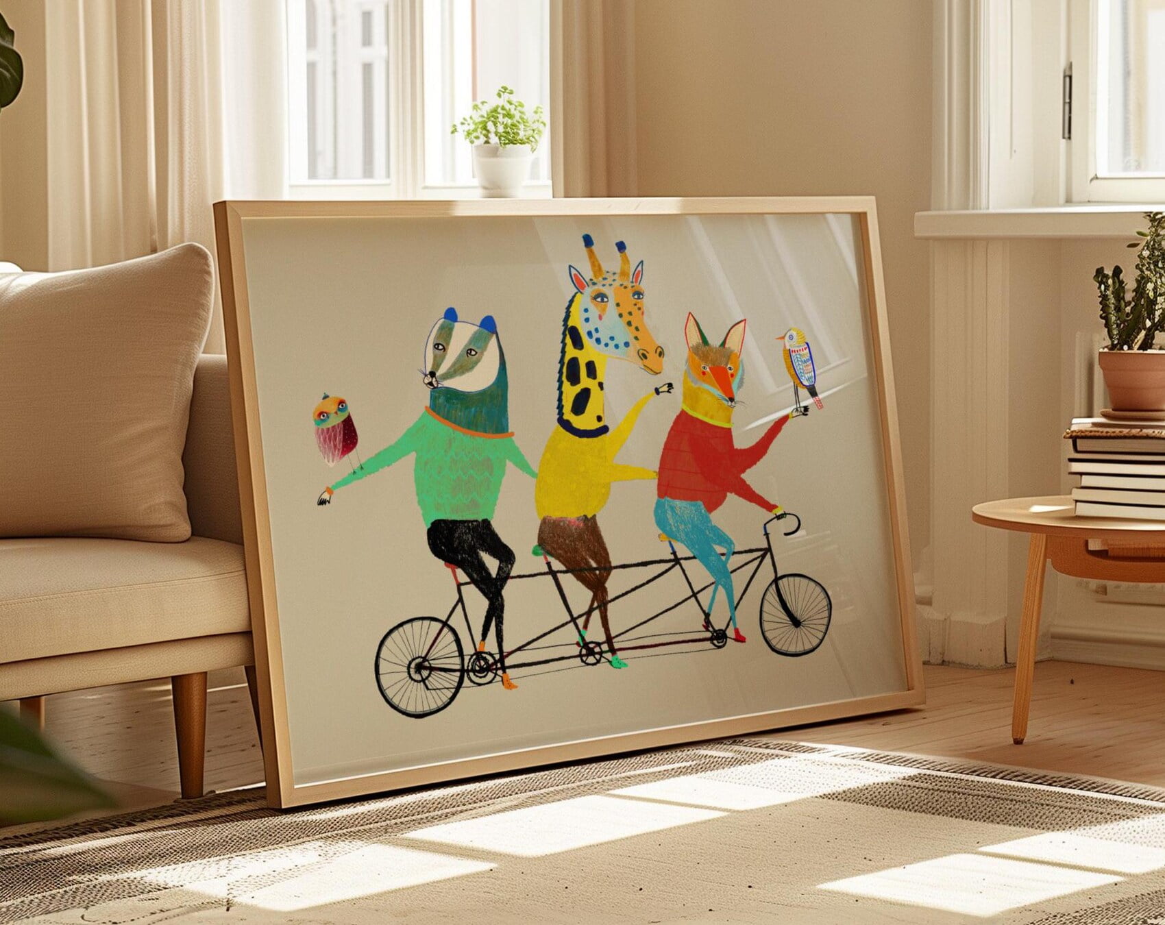 Dopaprint UNFRAMED PAPER POSTER Tandem Friends Art Print, Nursery Wall Decor, Baby Shower Gift ...