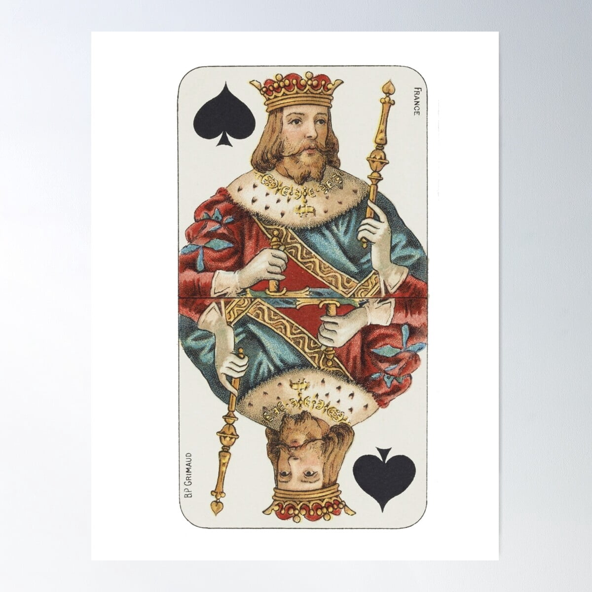 Dopaprint UNFRAMED PAPER POSTER Tarot Card: King Of Spades (1898) By ...
