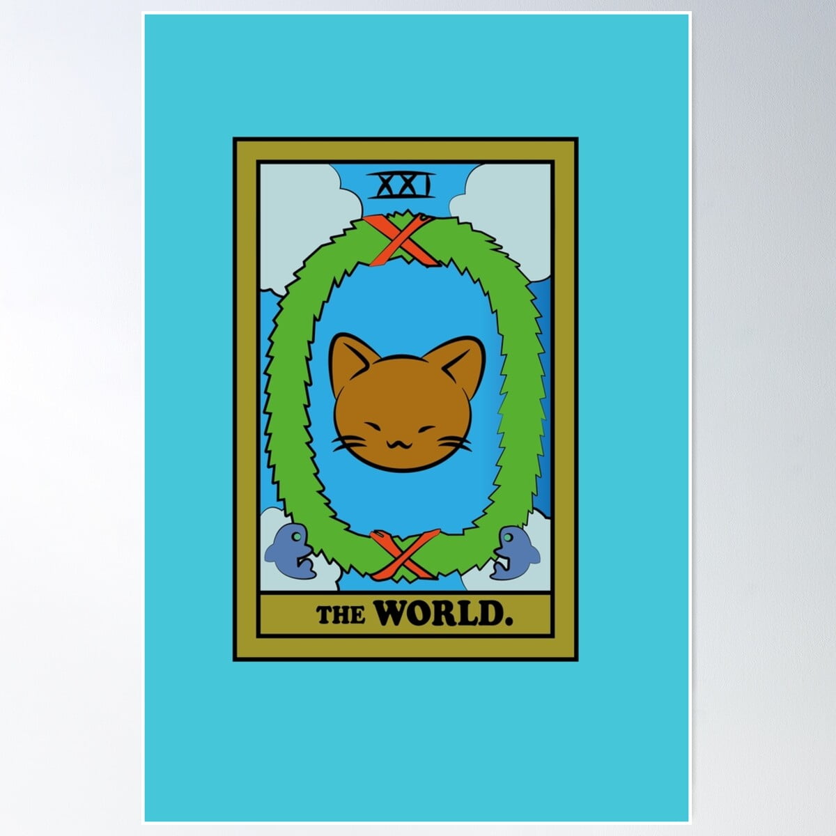 Dopaprint UNFRAMED PAPER POSTER Tarot Cards, The World., Cat Poster ...
