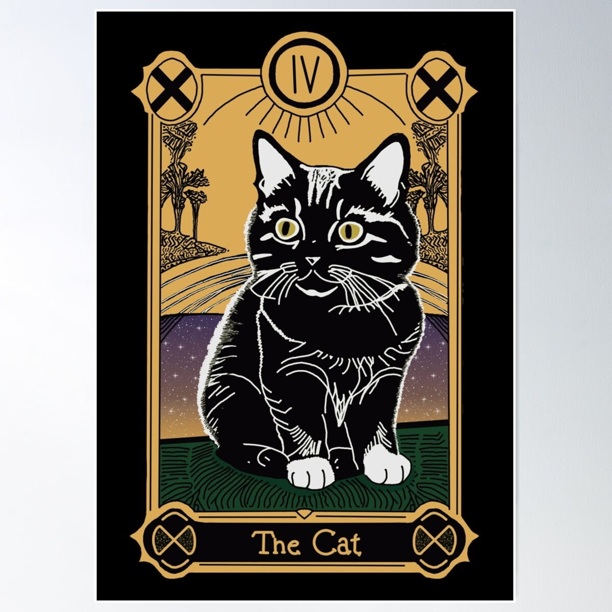 Dopaprint UNFRAMED PAPER POSTER Tarot The Cat Poster Wall Art, Modern ...