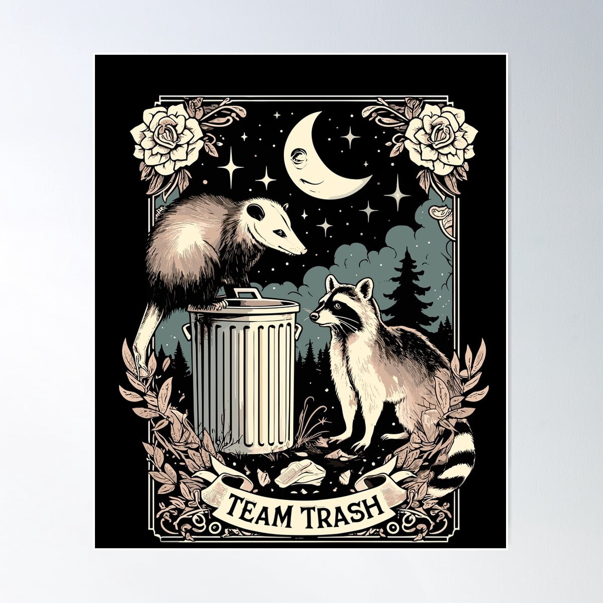 Dopaprint UNFRAMED PAPER POSTER Team Trash Tarot Card Opossum Witc ...