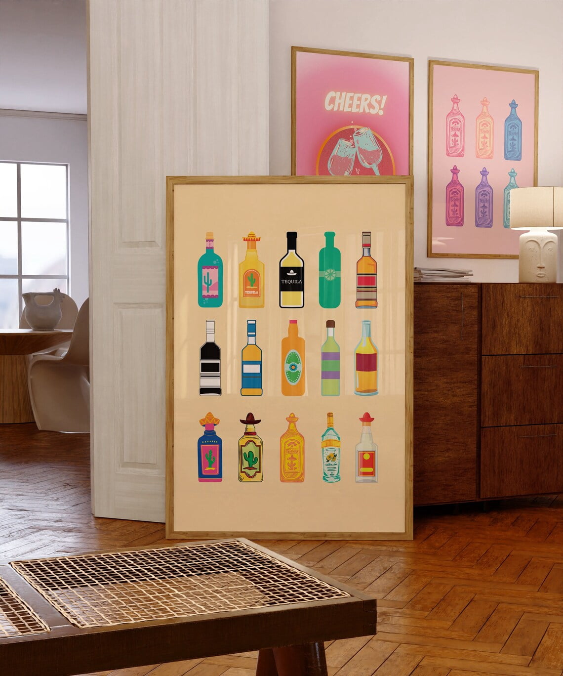 Dopaprint UNFRAMED PAPER POSTER Tequila Wall Art-Preppy Girly Bar Cart ...