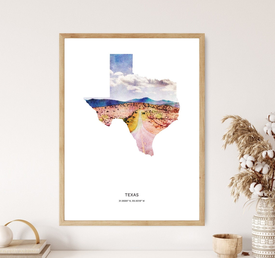 Dopaprint UNFRAMED PAPER POSTER Texas Print, Texas Print, Texas, Texas ...