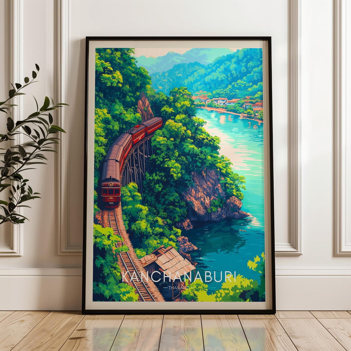 Dopaprint UNFRAMED PAPER POSTER Tham Krasae Travel Poster - Thailand ...