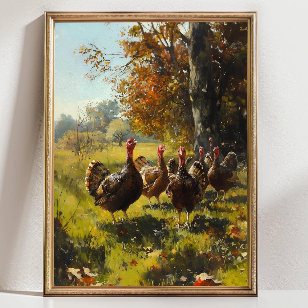 Dopaprint UNFRAMED PAPER POSTER Thanks.Giving Turkey Wall Art, Autumn ...