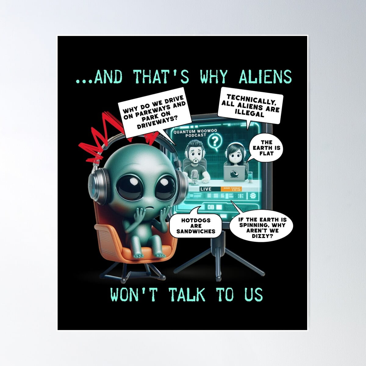 Dopaprint UNFRAMED PAPER POSTER That'S Why Aliens Won'T Talk To Us ...