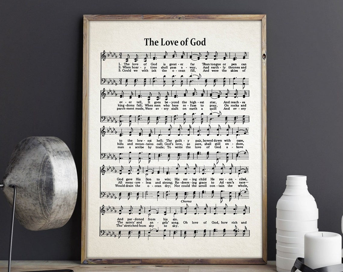 Dopaprint UNFRAMED PAPER POSTER The Love Of God Hymn Sheet Music ...