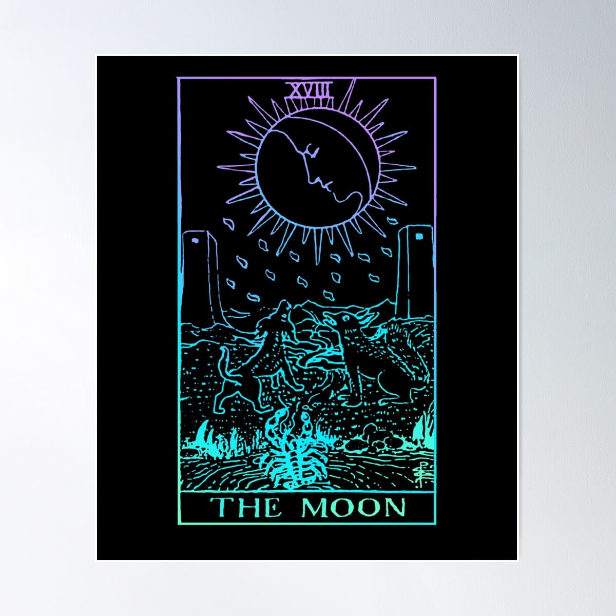 Dopaprint UNFRAMED PAPER POSTER The Moon Tarot Card Rider Waite Witc.Hy ...