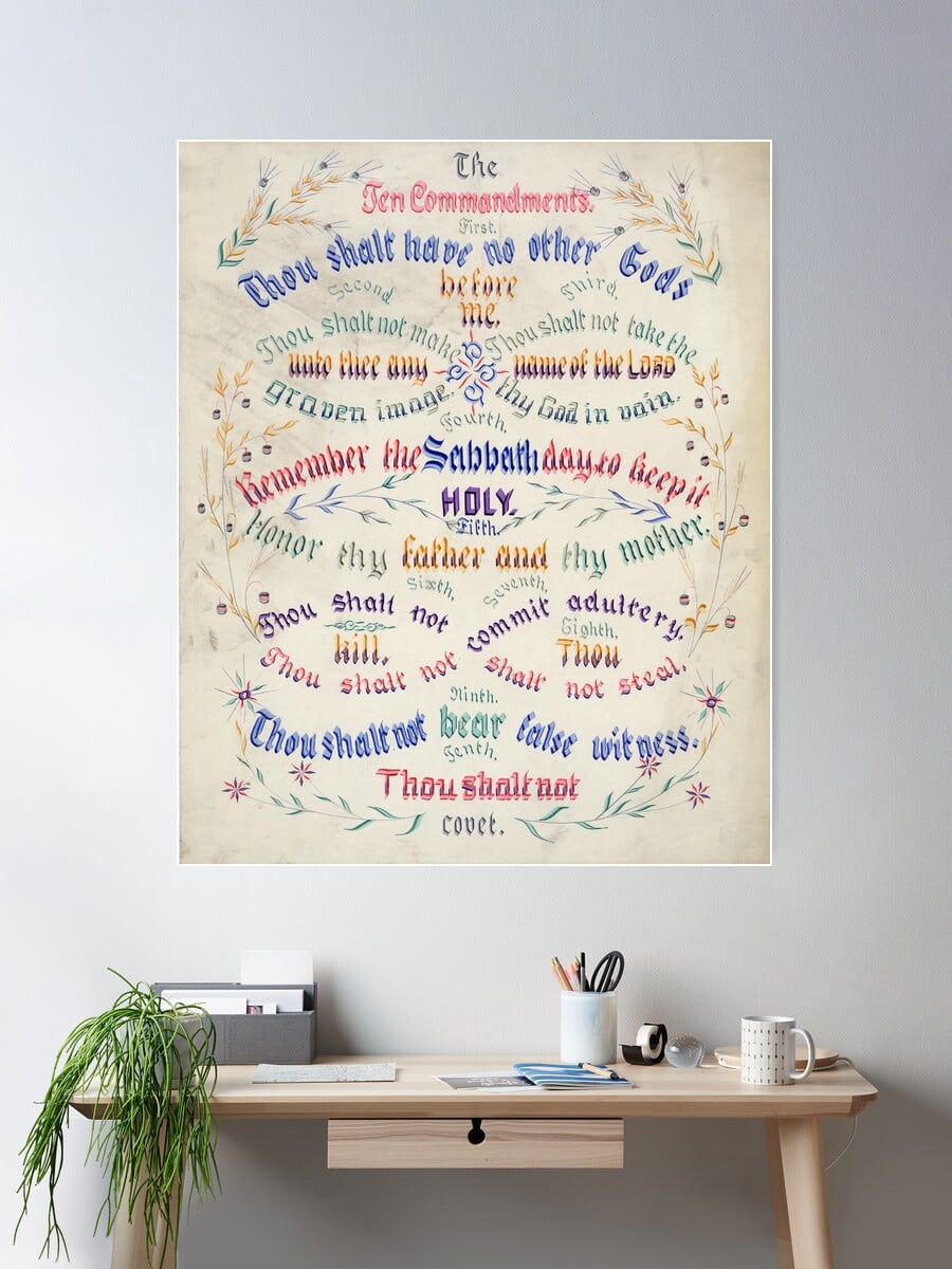 Dopaprint UNFRAMED PAPER POSTER The Ten Commandments Poster Wall Art ...
