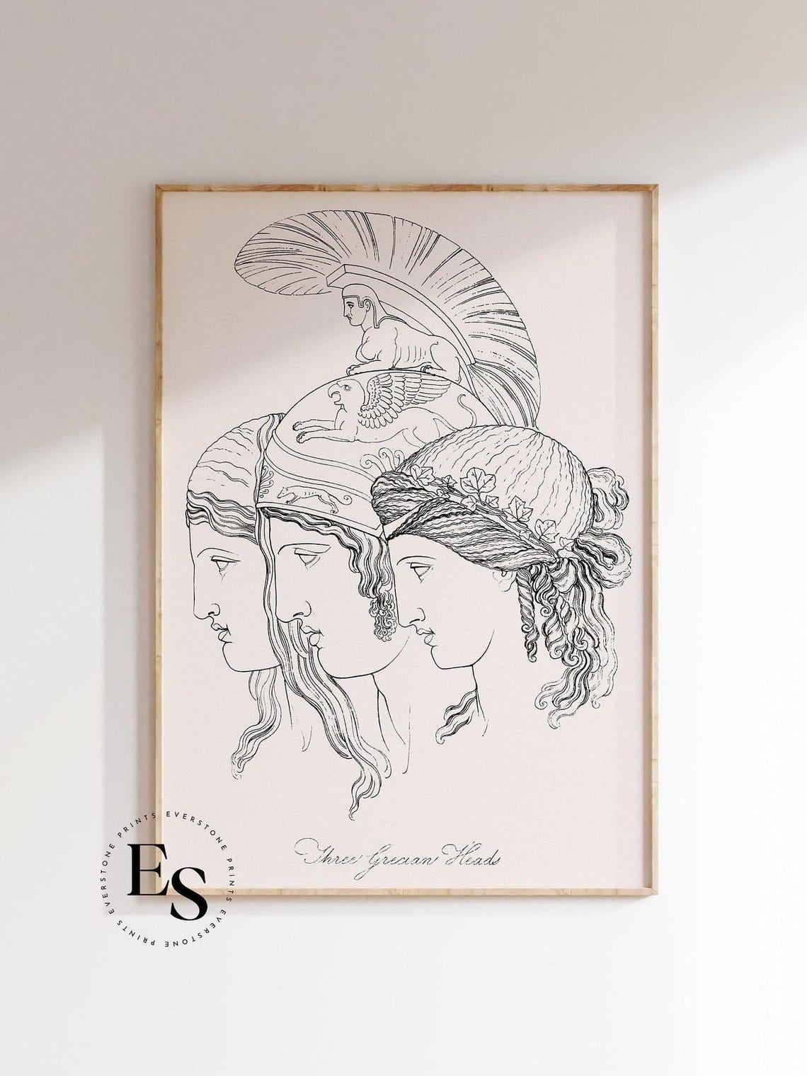 Dopaprint UNFRAMED PAPER POSTER Three Grecian Heads Print, Greek Statue ...