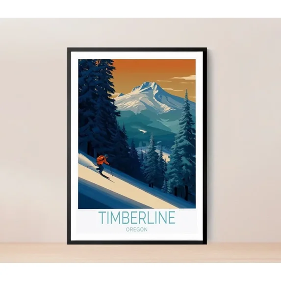 Dopaprint UNFRAMED PAPER POSTER Timberline Oregon Travel Poster Art ...