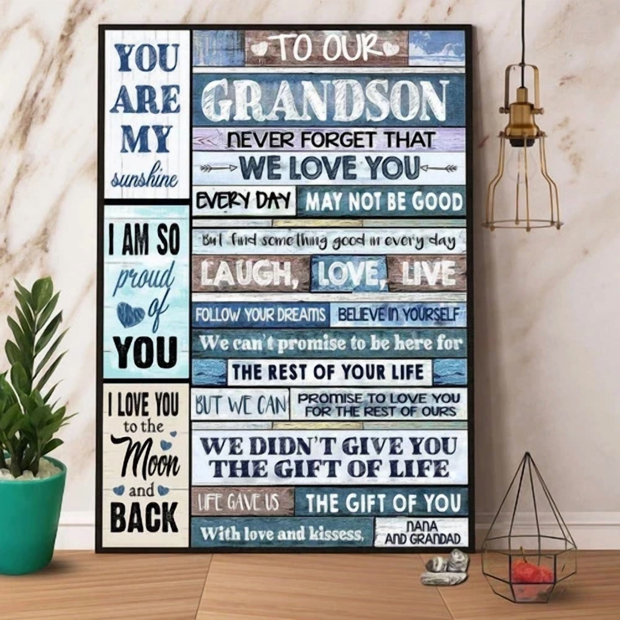 Dopaprint UNFRAMED PAPER POSTER To My Our Grandson You Are My Sunshine ...