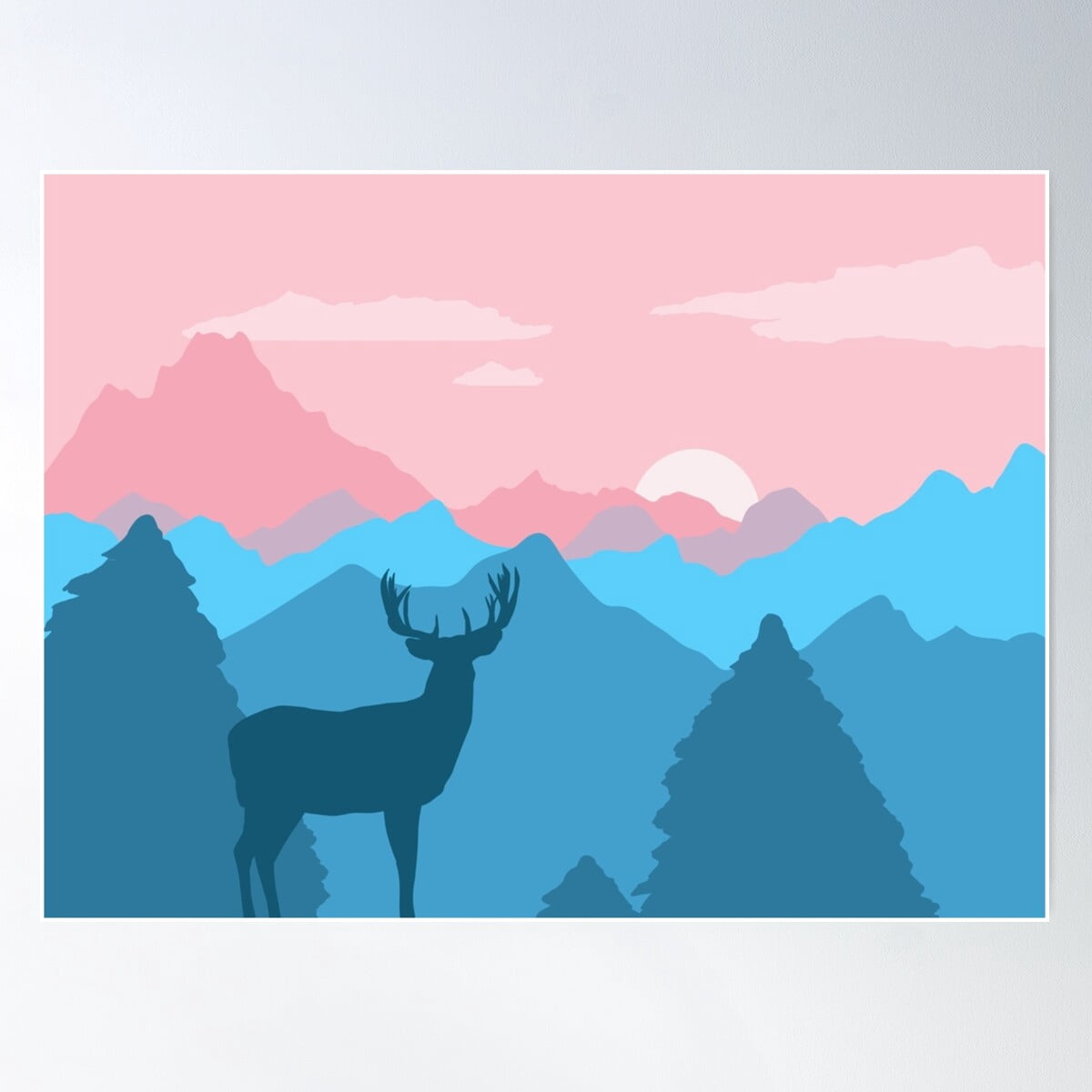 Dopaprint UNFRAMED PAPER POSTER Trans Deer Landscape Poster Wall Art ...