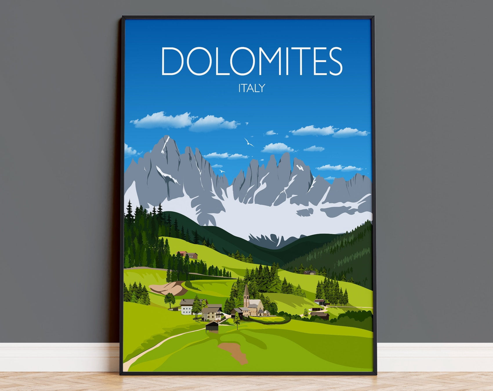 Dopaprint UNFRAMED PAPER POSTER Travel Poster Of Dolomites, Traditional ...