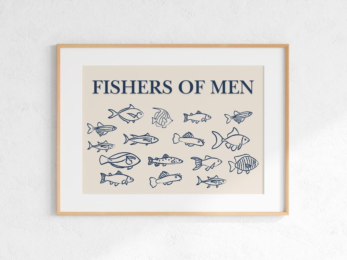 Dopaprint UNFRAMED PAPER POSTER Trendy Christian Wall Art Fishers Of ...