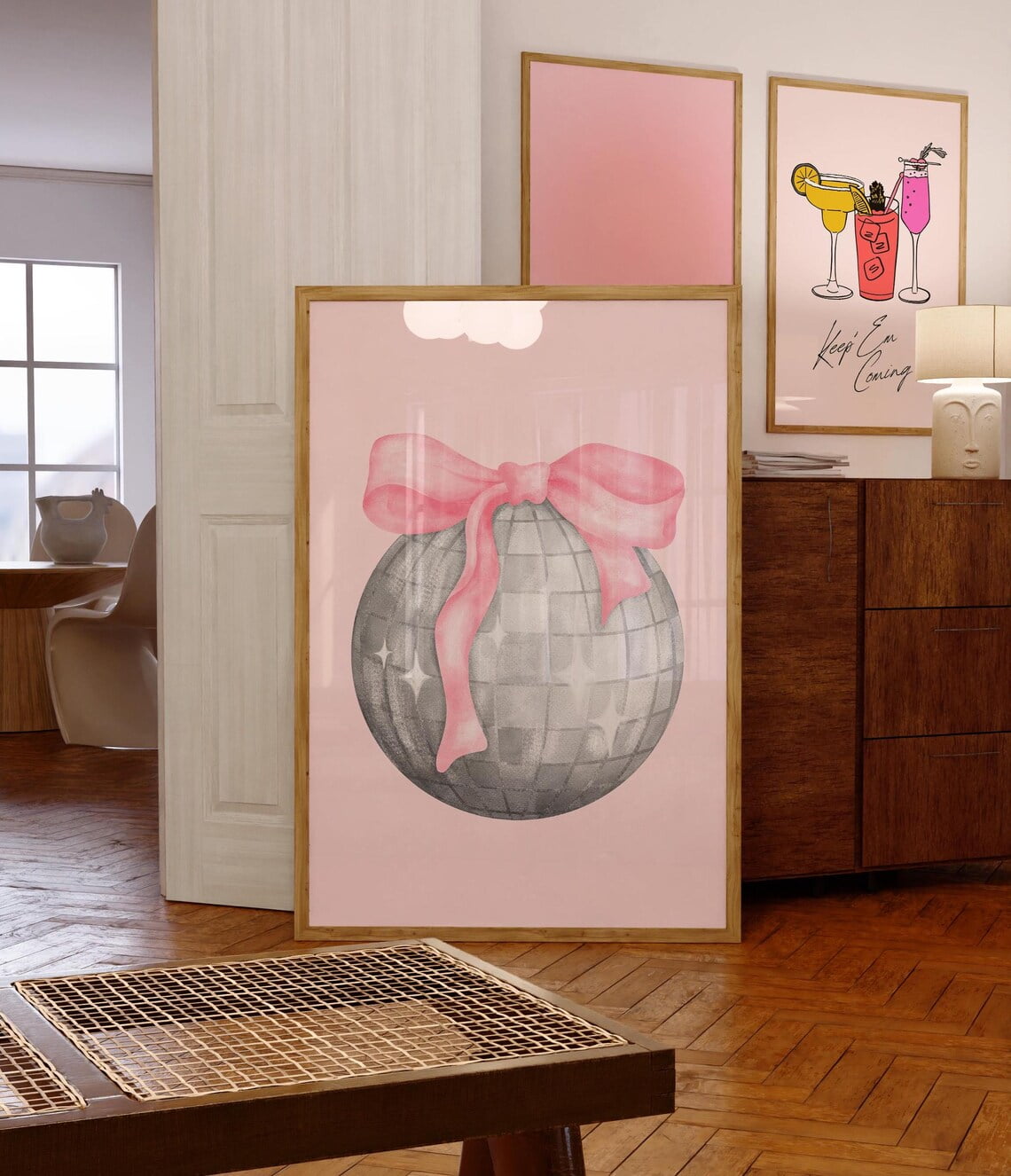 Dopaprint UNFRAMED PAPER POSTER Trendy Disco Coquette Bow Print, Preppy ...