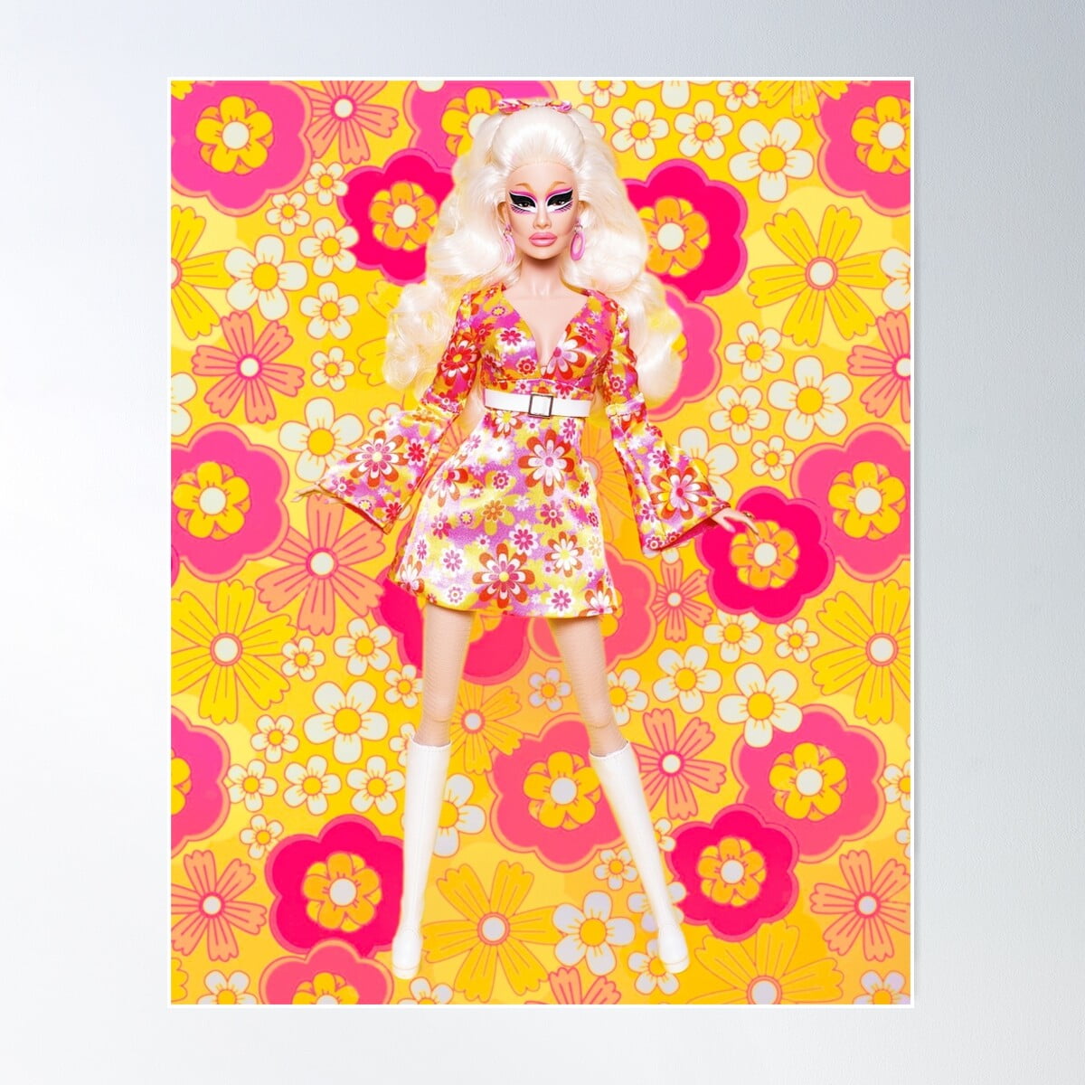Dopaprint UNFRAMED PAPER POSTER Tricksie Mattel Doll Drag Race Flower ...