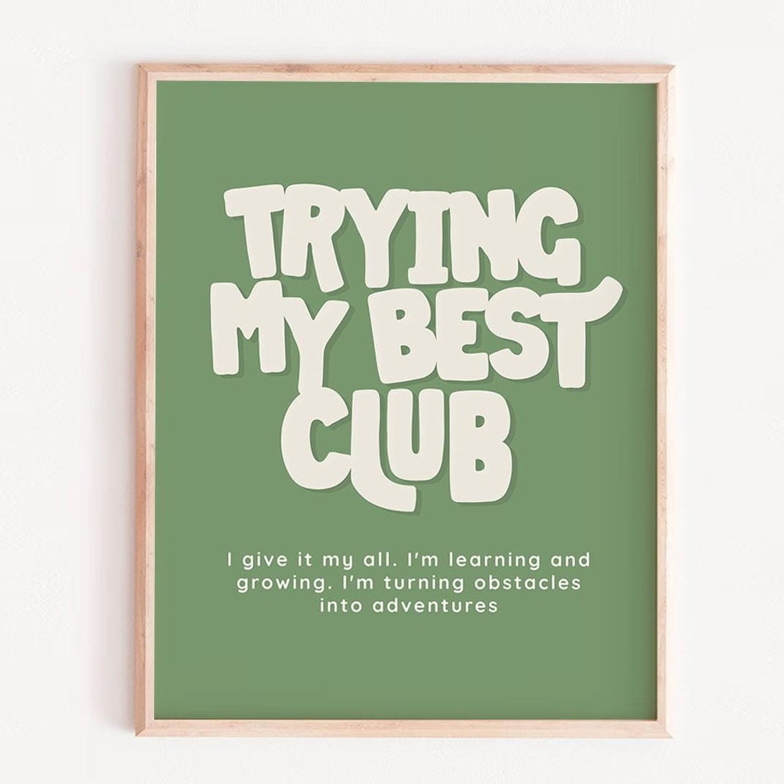 Dopaprint UNFRAMED PAPER POSTER Trying My Best Art Print, Kids ...