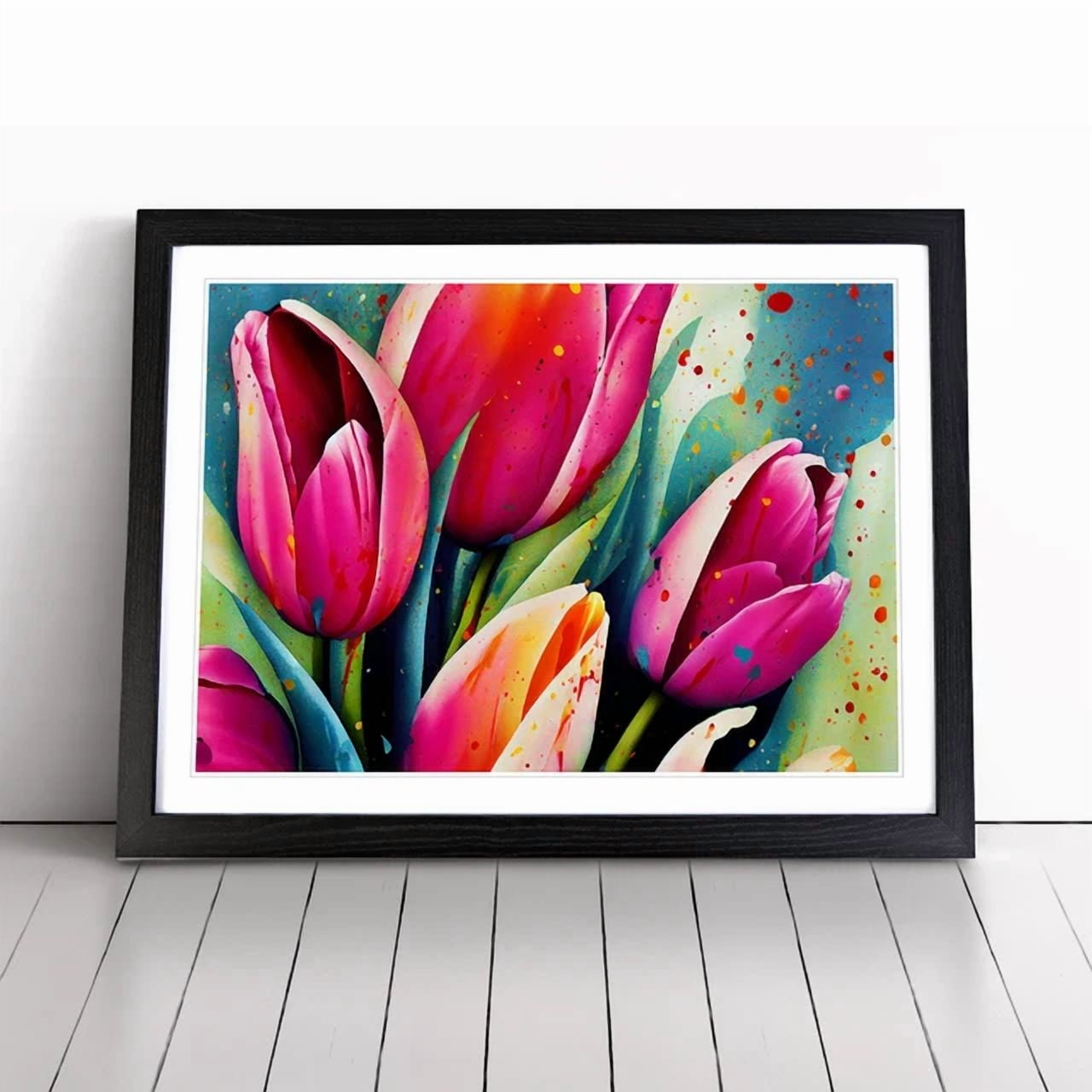 Dopaprint UNFRAMED PAPER POSTER Tulip Flower Splash Vol.4 Abstract Wall Art Print Poster Art ...