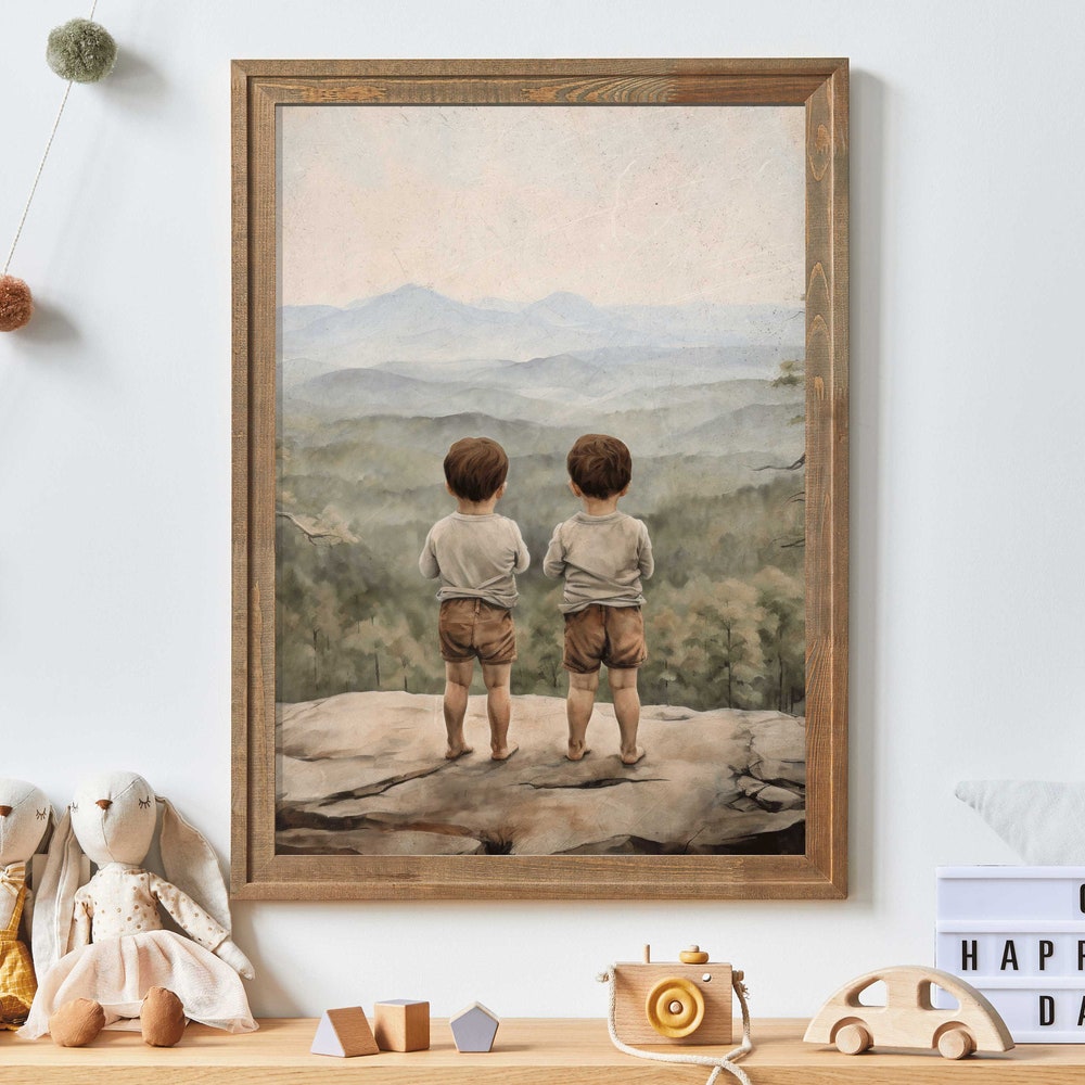 Dopaprint UNFRAMED PAPER POSTER Twin Boys Wall Art, Twin Print ...