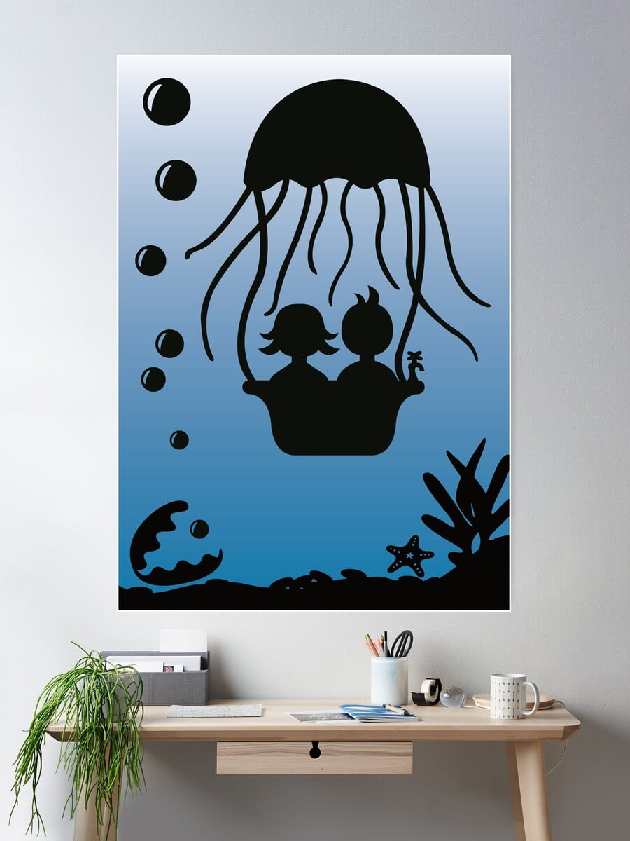 Dopaprint UNFRAMED PAPER POSTER Underwater Adventure With Jellyfish ...