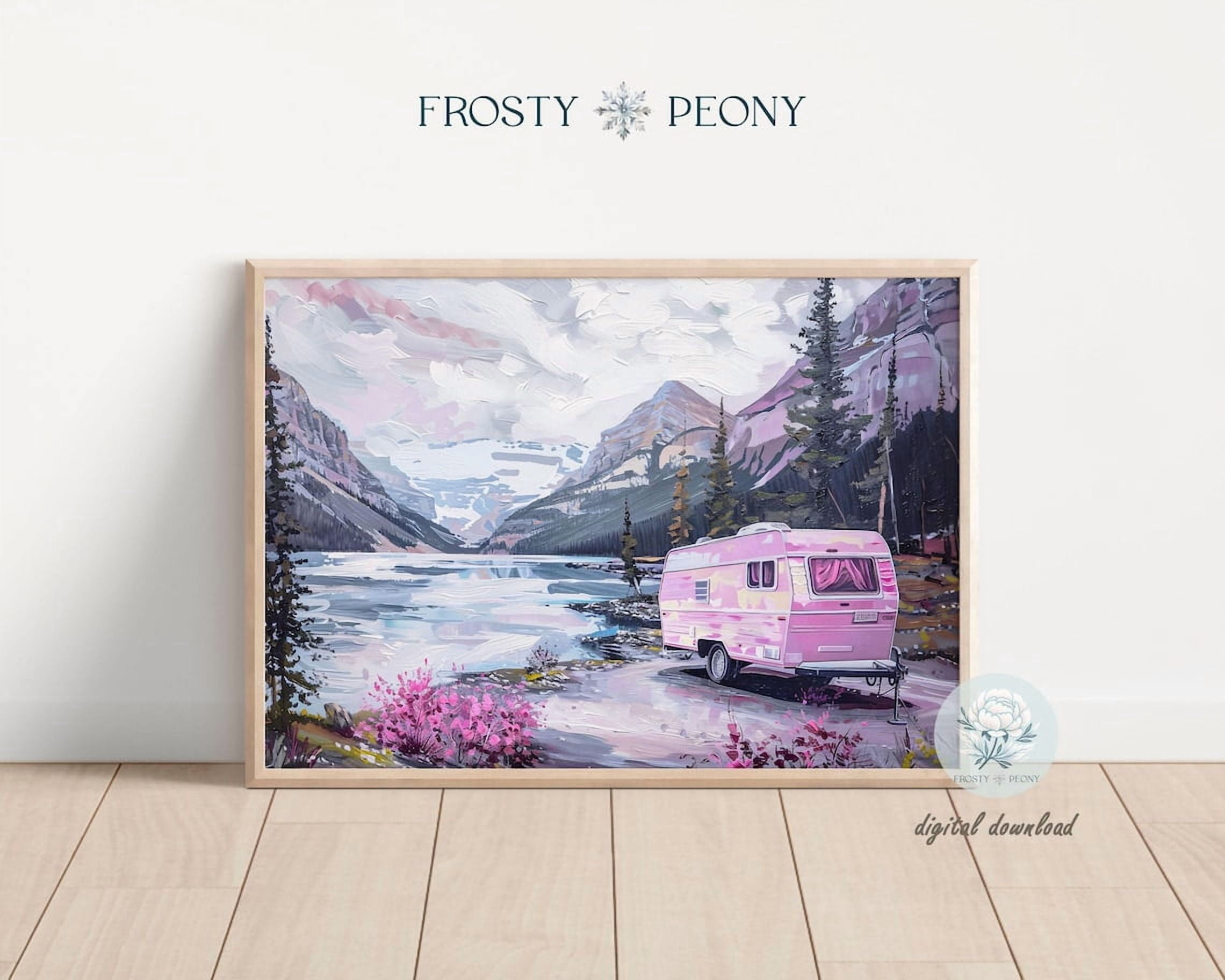 Dopaprint UNFRAMED PAPER POSTER Vibrant Wildflower Mountain Camper ...