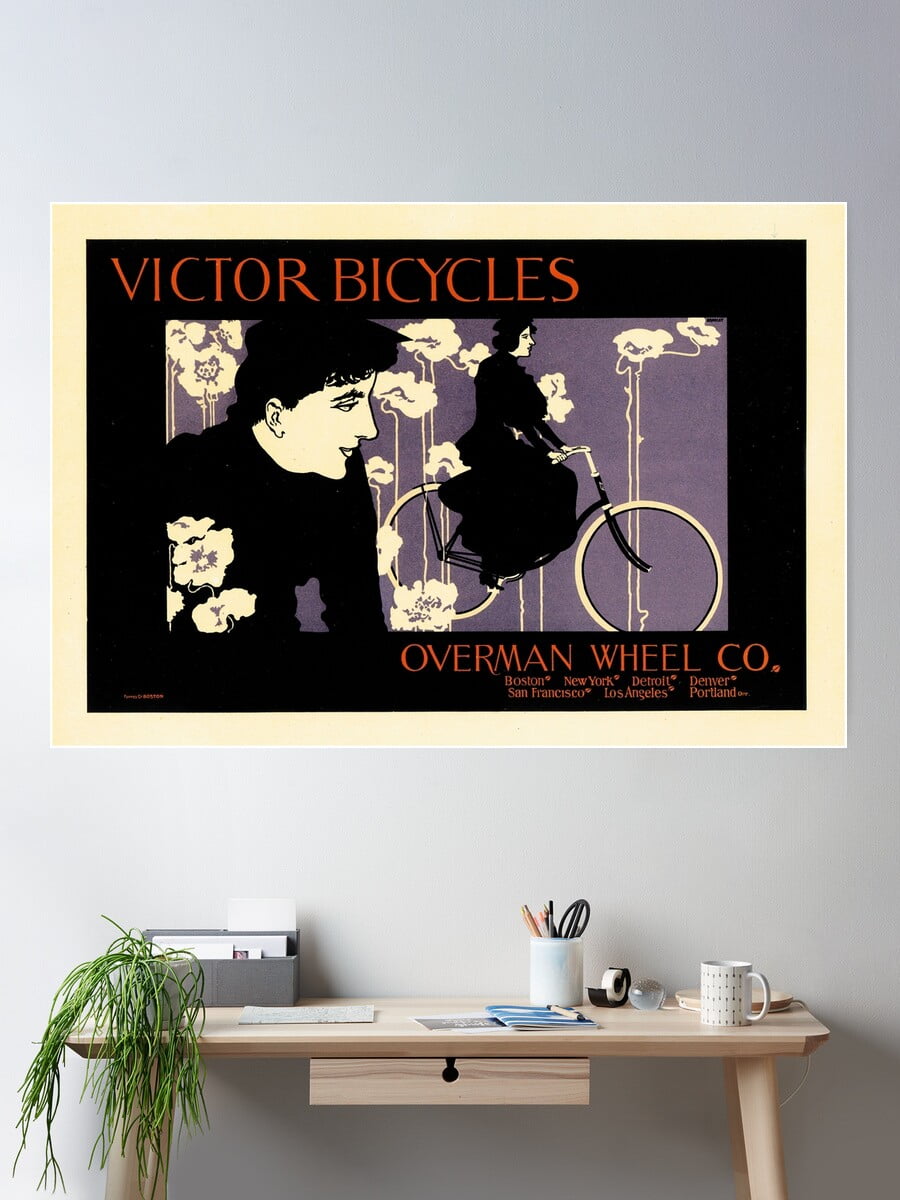 Dopaprint UNFRAMED PAPER POSTER Victor Bicycles 1895 Lithograph Poster ...