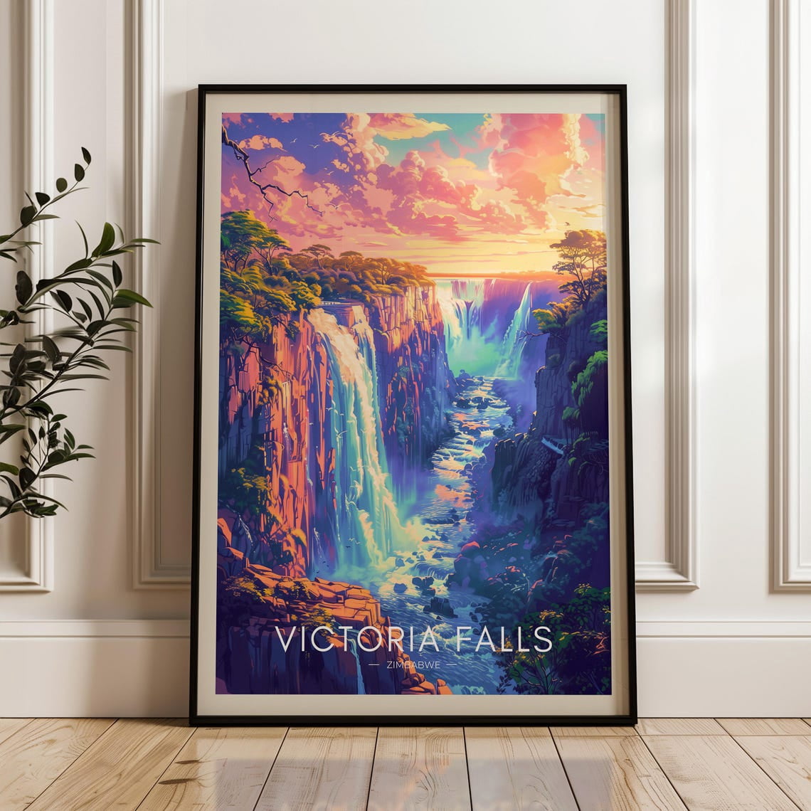 Dopaprint UNFRAMED PAPER POSTER Victoria Falls Travel Poster - Zimbabwe ...