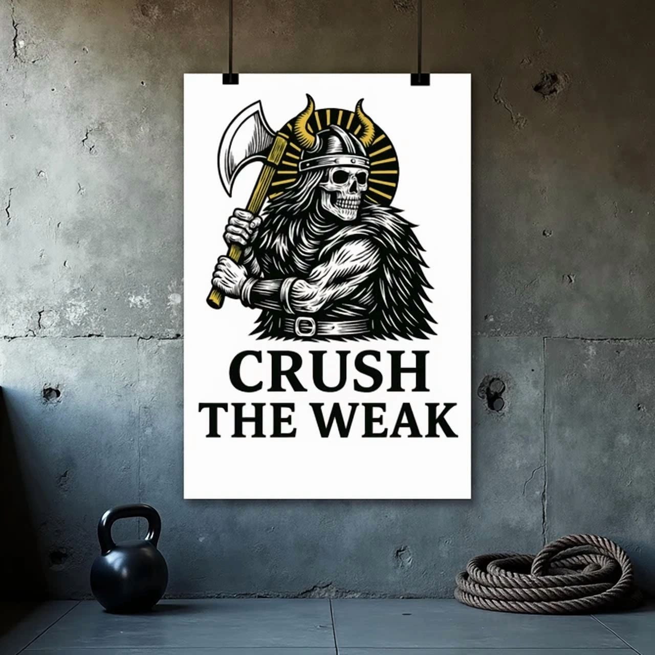 Dopaprint UNFRAMED PAPER POSTER Viking Skull Poster Crush The Weak Art ...