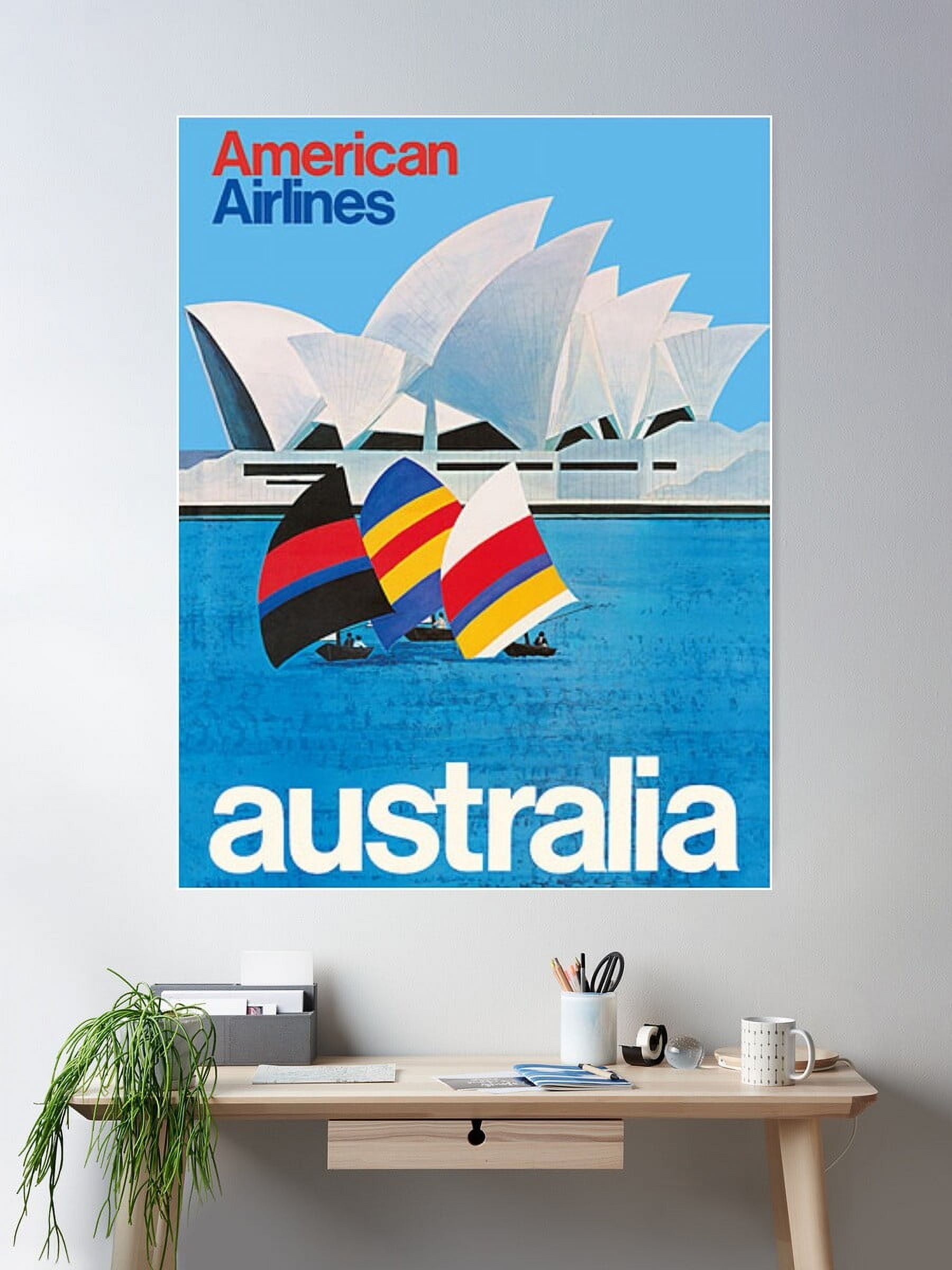 Dopaprint UNFRAMED PAPER POSTER Vintage Australia - American Airlines ...