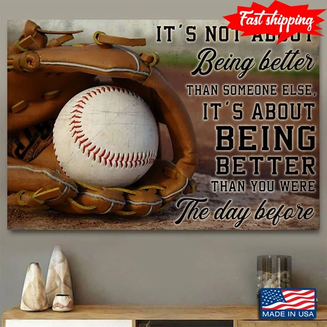 Dopaprint UNFRAMED PAPER POSTER Vintage Baseball Glove With Ball Its ...