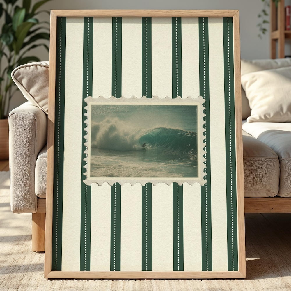 Dopaprint UNFRAMED PAPER POSTER Vintage Beach Ocean Print Trendy Surf ...