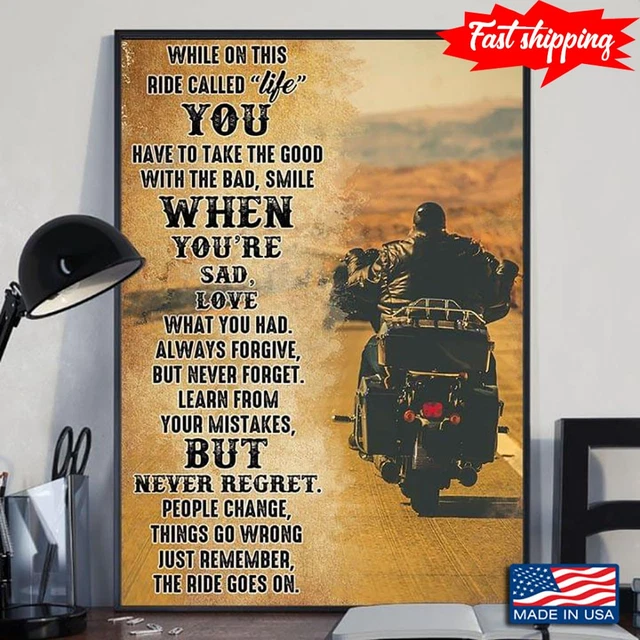 Dopaprint UNFRAMED PAPER POSTER Vintage Biker From Behind While On This ...